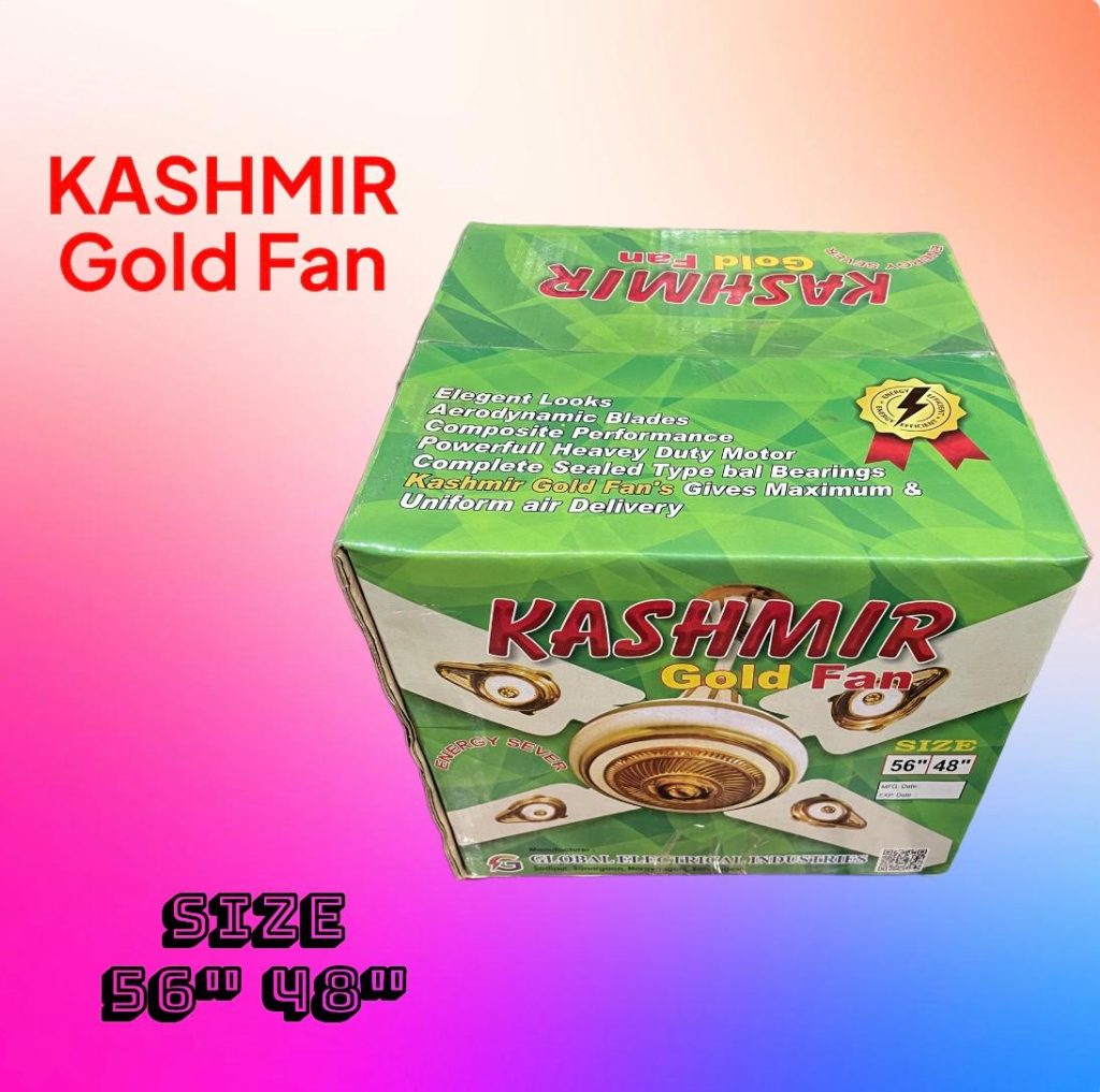 Kashmir Gold Exclusive 56″ Ceiling Fan- 04 Aluminium Blades-1400mm (10 ...